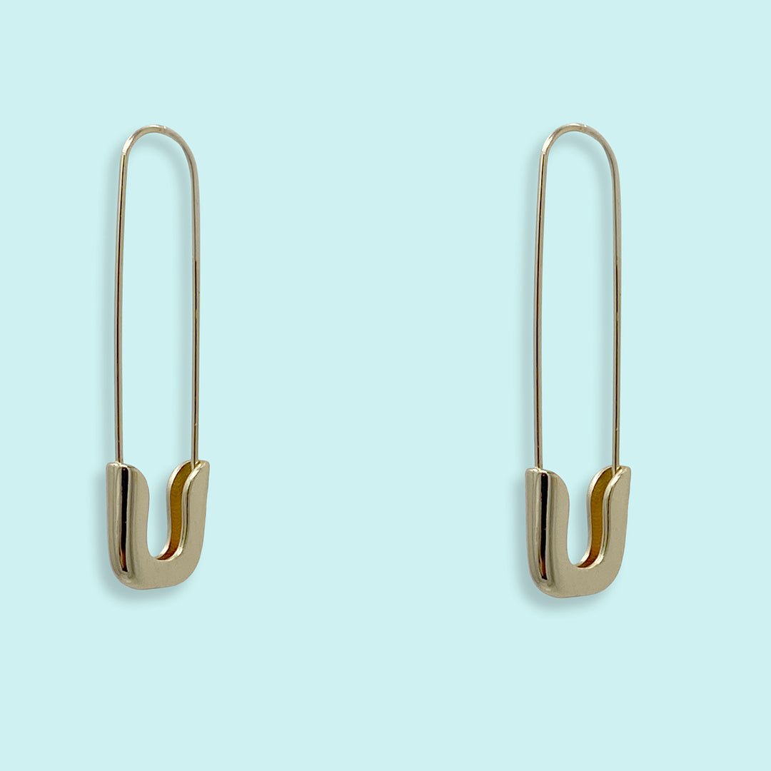 Gold Safety Pin Earrings – Ornamental Things